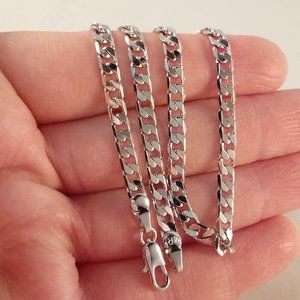 Accessories | Mens Unisex 18k White Gold Filled Silver Thin Cuban Curb ...
